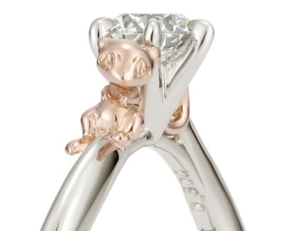 This Solid Gold Diamond Mew Engagement Ring Is The Perfect Way To Say ...