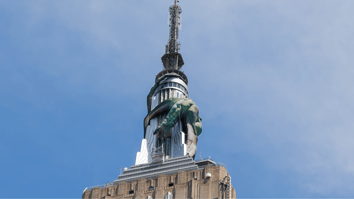 A giant inflatable dragon has taken over the Empire State Building to ...